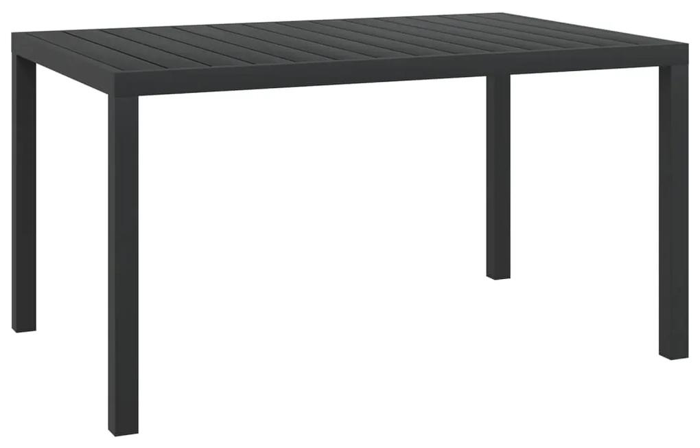 42791 vidaXL Zahradní jídelní stůl WPC deska, černý hliník, 150x90x74 cm