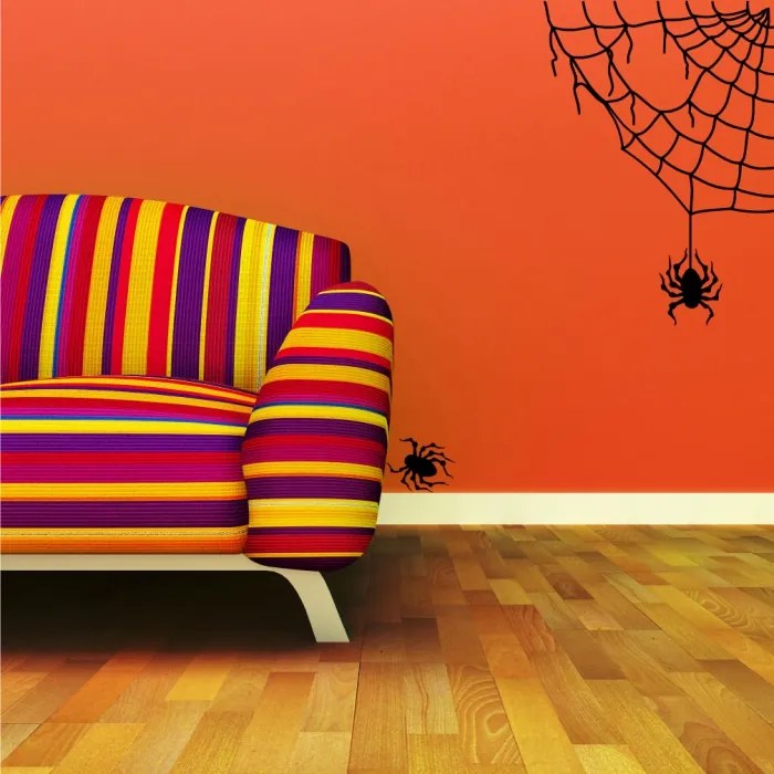 Samolepka na zeď Pavučina s pavoukem