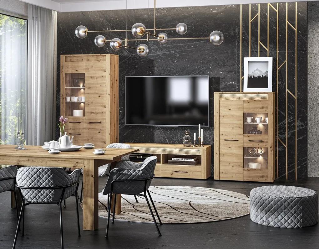 Casarredo - Komfort nábytek Televizní stolek PATENS s LED osvětlením, dub artisan
