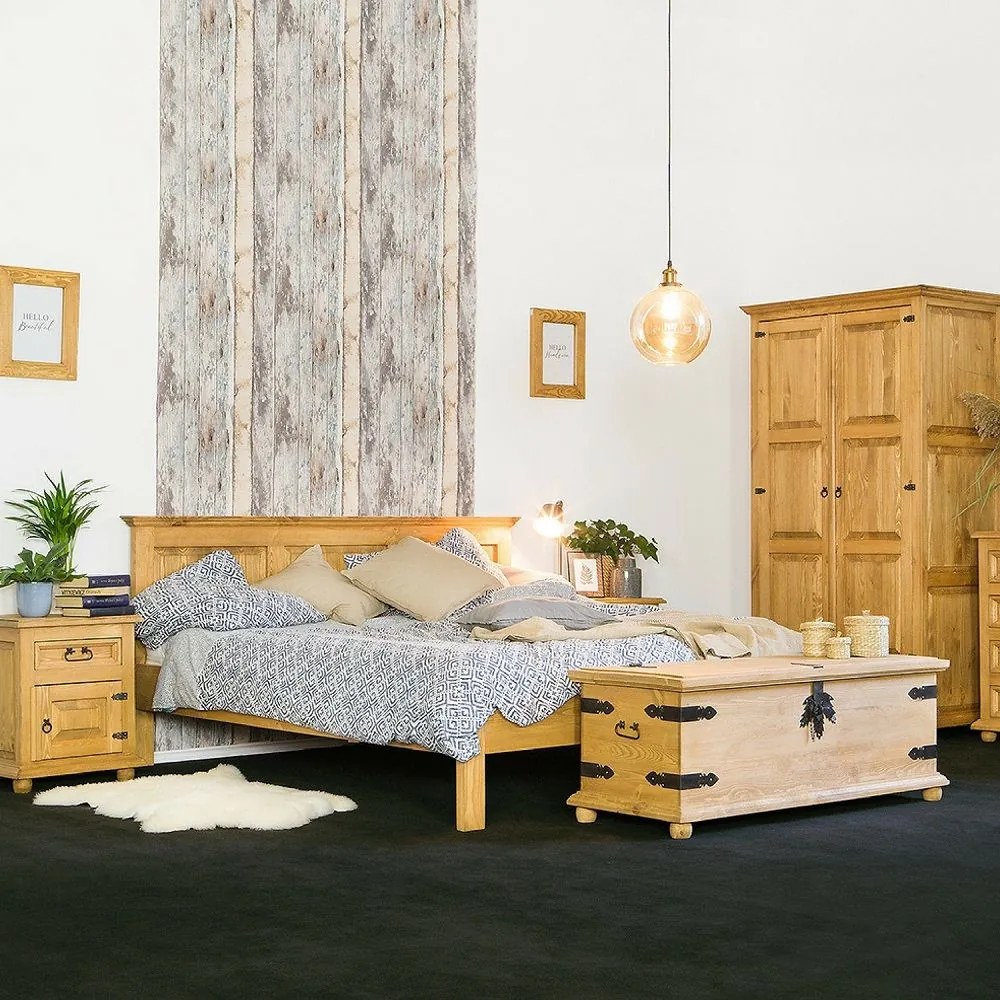 Massive home | Šatní skříň Corona I - výběr moření B – vpravo 3 police, vlevo šatní tyč