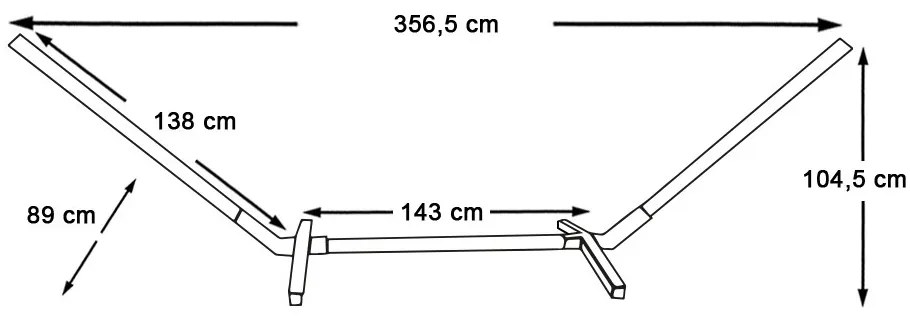 Stojan na houpací síť - dřevěný