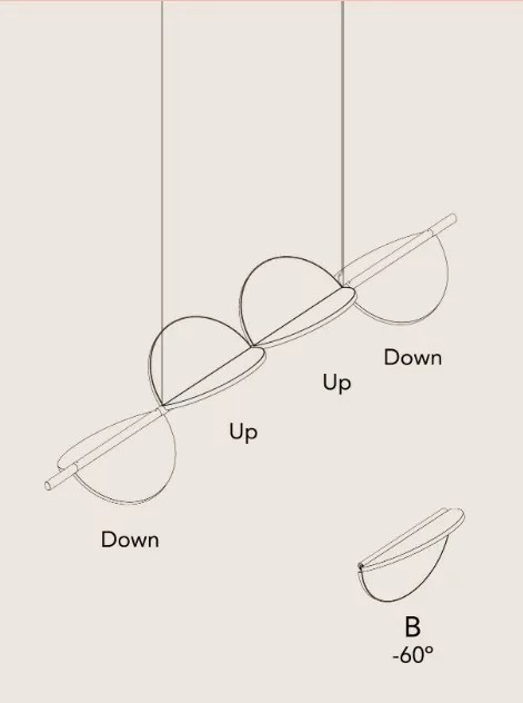 Flos Almendra S4, závěsné svítidlo, tělová, 60W 2700K stmívatelné, 166cm