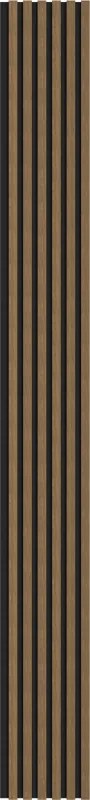 Mexen Lam-F, akustické stěnové lamely 275 × 30 cm, plstěný podklad 8 mm, technická dýha, ořech přírodní, S105-275307-3015-016