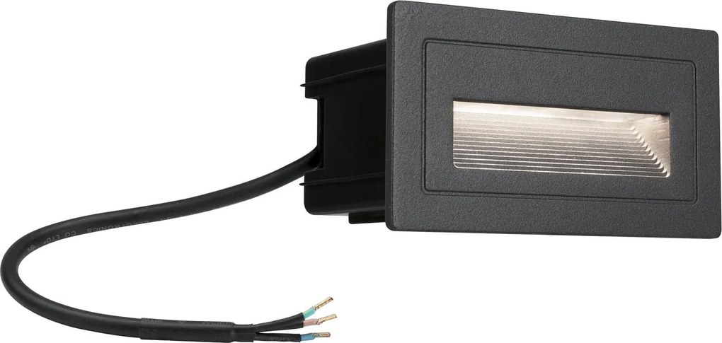 P 94383 Venkovní vestavné svítidlo do zdi Long LED černá IP44 4W 230V teplá bílá 103x58mm - PAULMANN