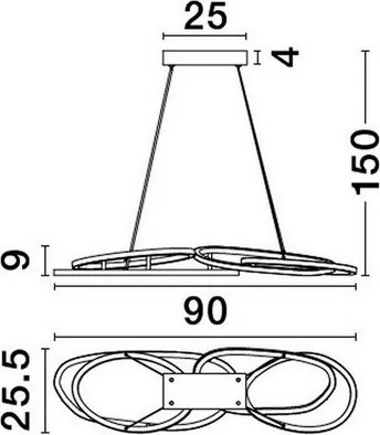 Závěsné LED svítidlo NOVA LUCE NUDOS 80W 3000K 9289085 stmívatelné Triac
