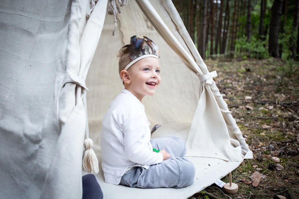 Vigvam design Teepee My Linen World, Natur - PĚTIÚHELNÍKOVÉ BEZ DOPLŇKŮ