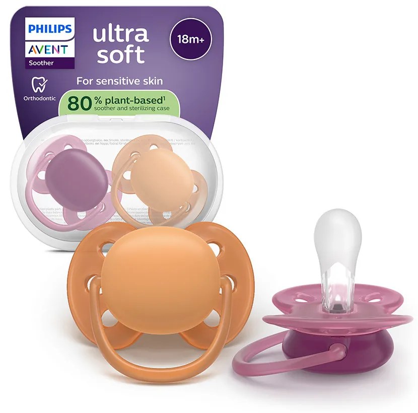PHILIPS AVENT Šidítko Ultrasoft Premium 18 m+ dívka 2 ks Philips Avent