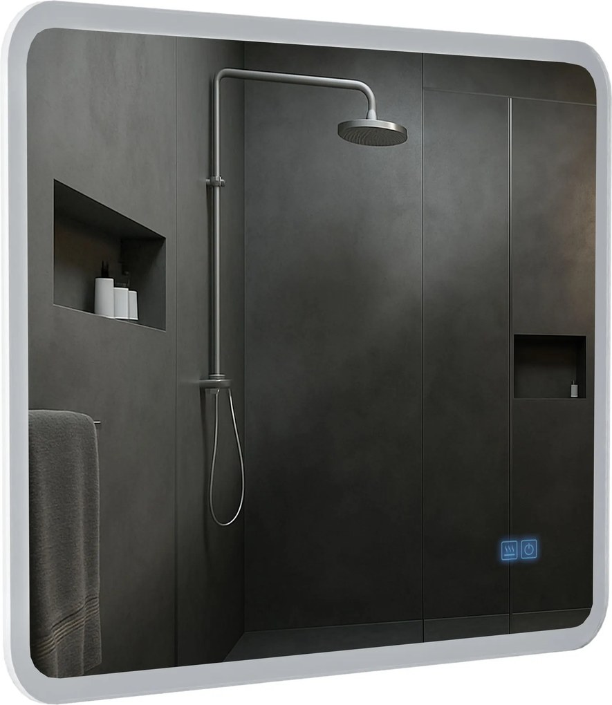 Koupelnové zrcadlo Jericho 60x80 s Bluetooth – čiré sklo