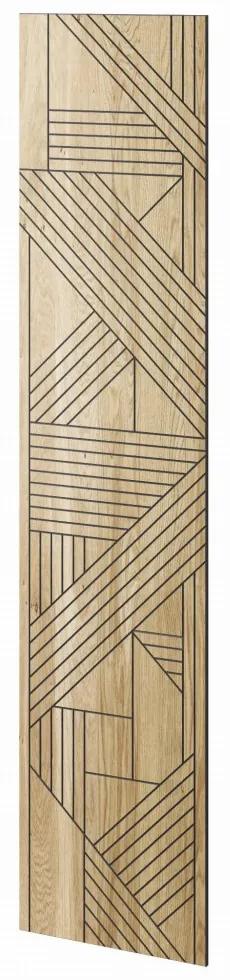 Velkoformátový lamelový panel BORMLA - DUBOVÁ DÝHA, 600 x 2750 mm, ČERNÝ MDF PANEL