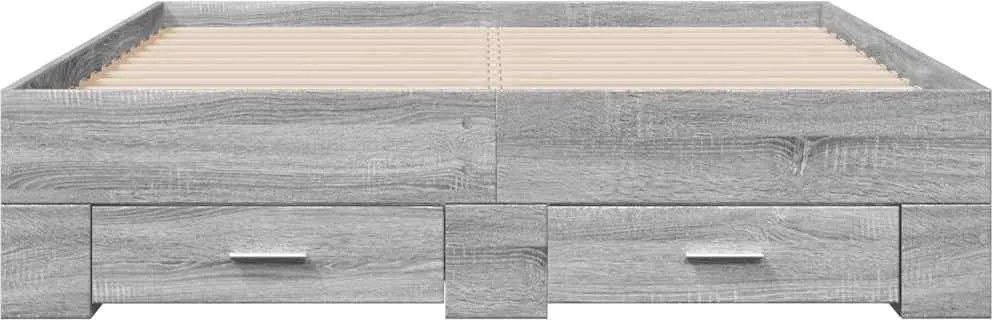 Rám postele se zásuvkami šedý sonoma 135 x 190 cm kompozit 3280410