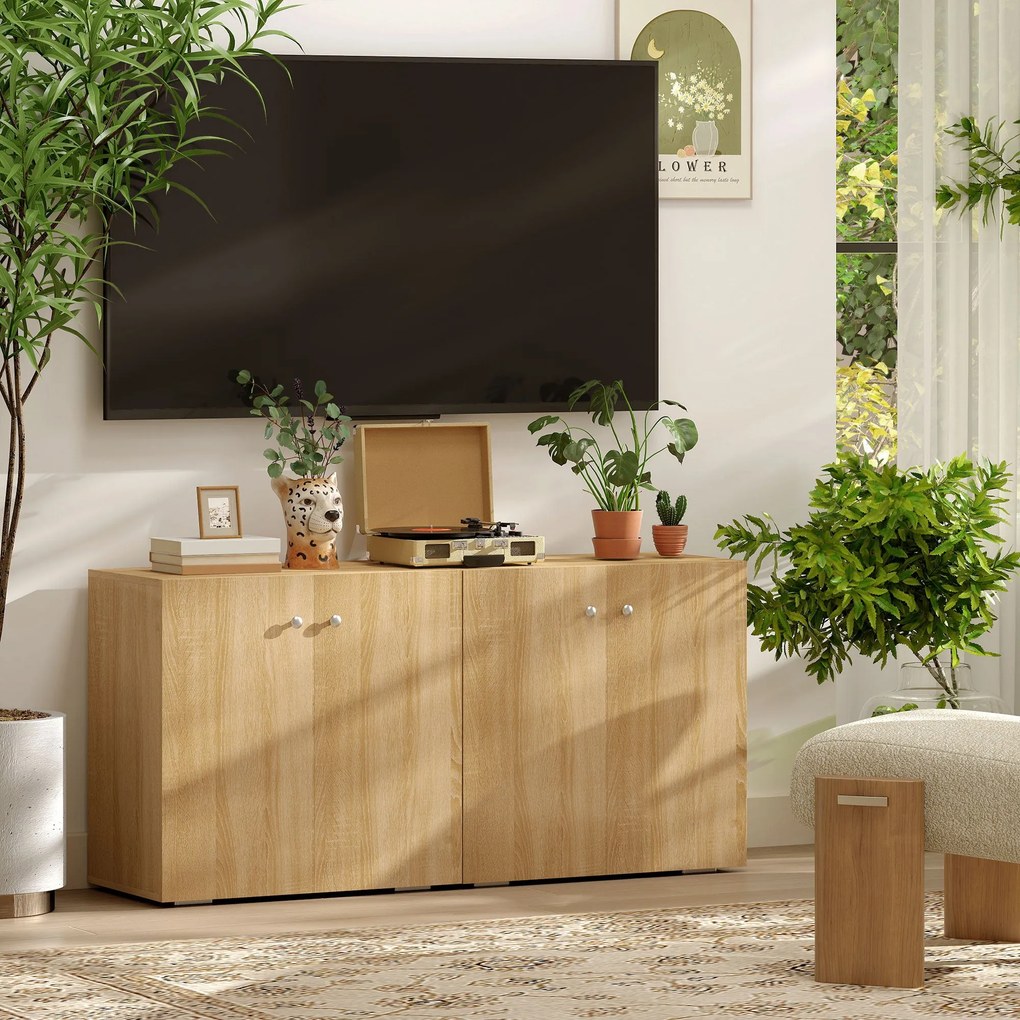 HOMCOM Skříňka do obývacího pokoje s 2 dvířky, úložná skříň s 2 policemi na knihy, oblečení a hračky, moderní styl 70x39x70 cm, přírodní dřevo