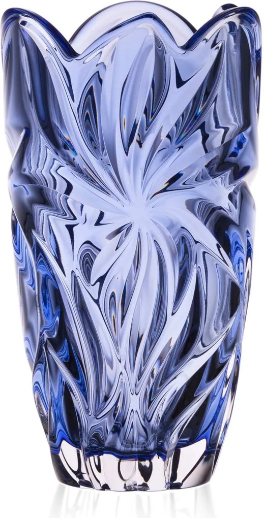 Aurum Crystal Váza Flora blue 280 mm