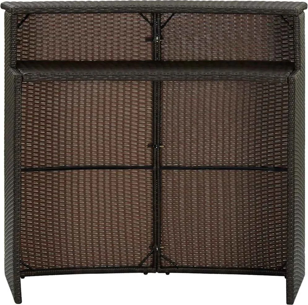 Zahradní barový stůl hnědý 120 x 55 x 110 cm polyratan 313467