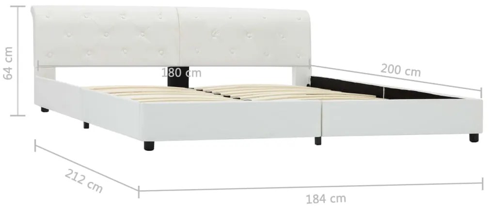 vidaXL Marketos Rám postele bílý umělá kůže 180 x 200 cm
