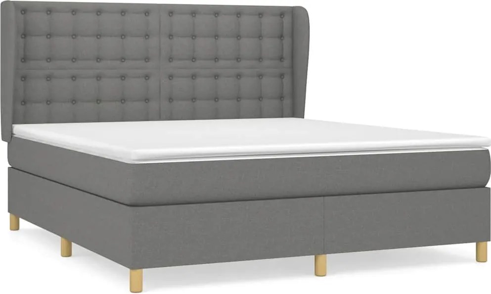 Box spring postel s matrací tmavě šedá 180x200 cm textil 3128862
