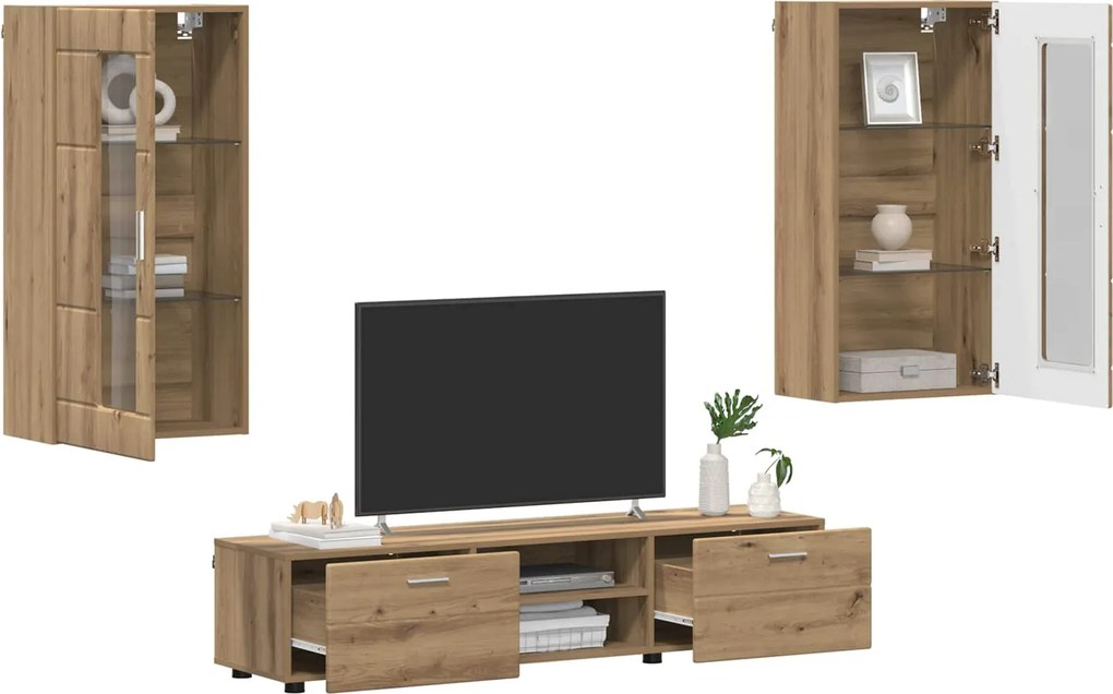 Sestava TV skříněk FLORIN 3 ks Artisanový dub Kompozitní dřevo 3397933