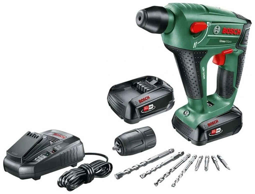 Bosch - 18V AKU vrtací kladivo, 2x aku 2,5 Ah, nabíječka 0603952327