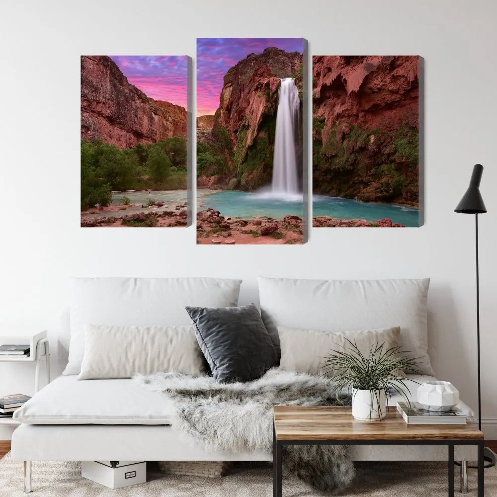 Vícedílný obraz Vodopády Havasupai Nedostatek Nedostatek Plátno Canvas 60x40