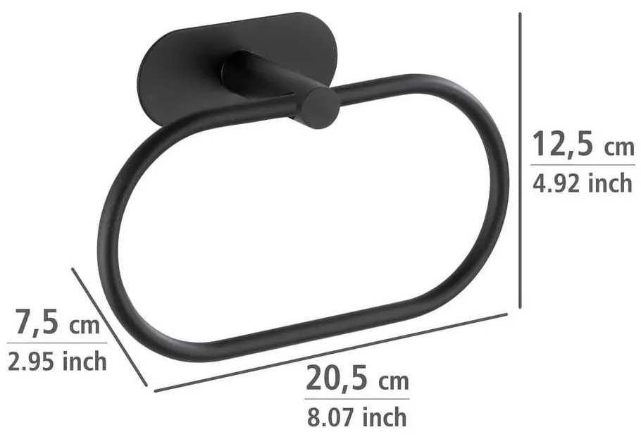 Matně černá samodržící sada doplňků do koupelny z nerezové oceli Orea – Wenko