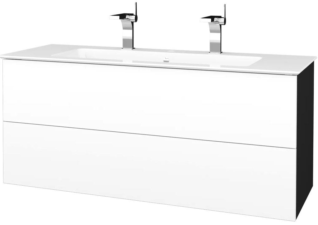 Dřevojas Koupelnová skříň VARIANTE SZZ2 120 (umyvadlo Pura) Varianta: N01 Bílá lesk / D15 Nebraska