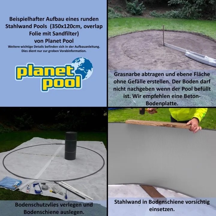 Bazén Planet Pool ANTRAZIT/Sand – samotný bazén 350x90 cm - Planet Pool