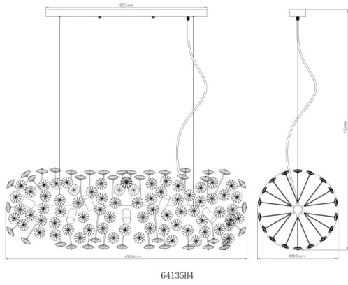 Globo 64135H4 - LED Lustr na lanku KATRINA 12xG9/3,5W/230V zlatá
