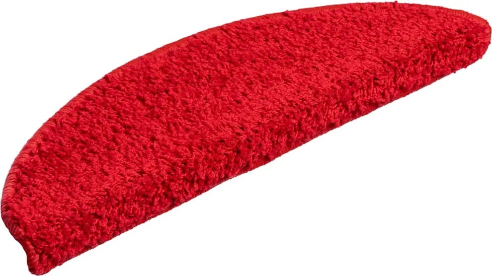 Schodové rohože 15 ks 56 x 17 x 3 cm červené, půlkulaté 133899