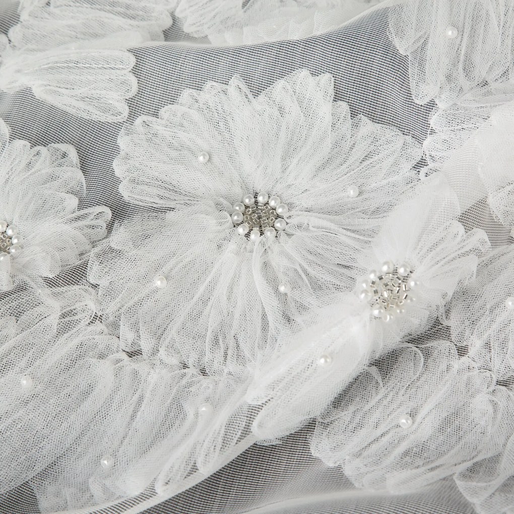 ZÁCLONA NA KROUŽCÍCH EVA MINGE JASMIN2 140X250 CM BÍLÁ