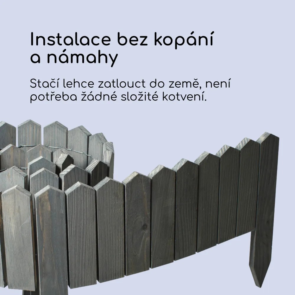 Vingo Plůtek na ohraničení záhonu - hnědý, 20 x 196 cm