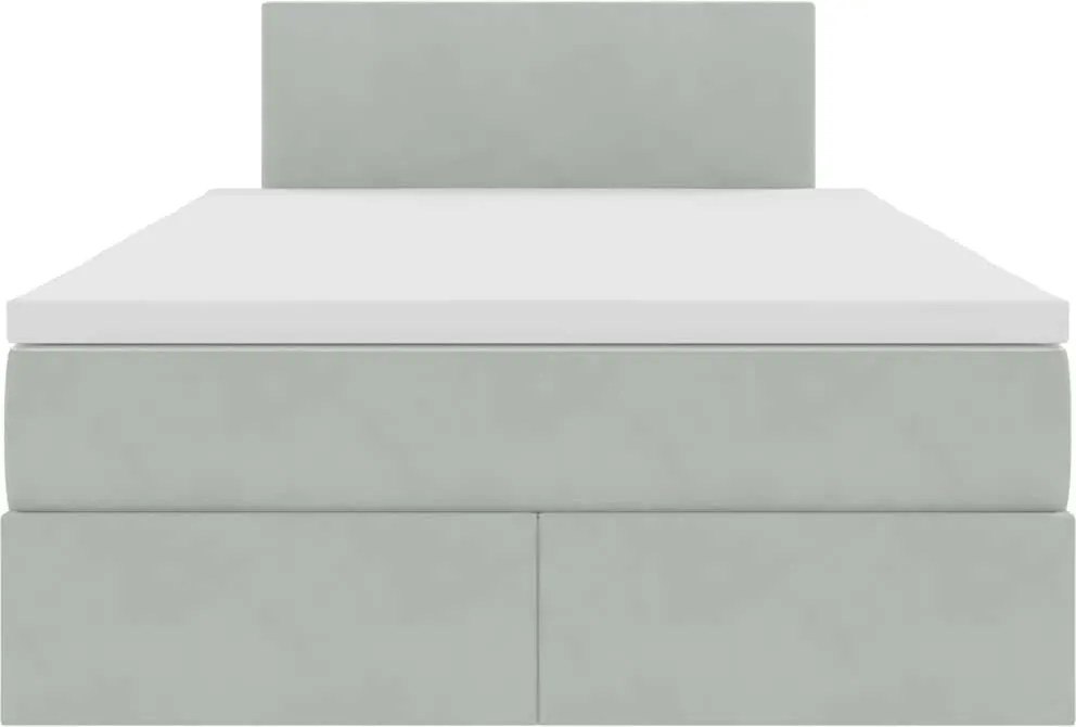 Postel s úložným prostorem Světle šedá 120 x 200 cm samet 3370689