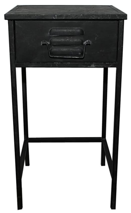 Countryfield Černý kovový stolek nízký-66x32x35cm