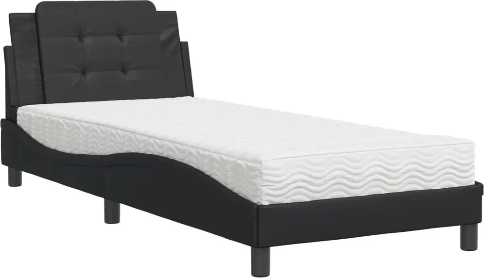 Rám postele bez matrace Zadar černá 100 x 200 cm umělá kůže 3208845