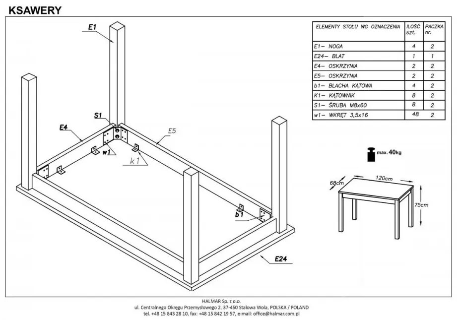 Jídelní stůl KSAWERY Halmar