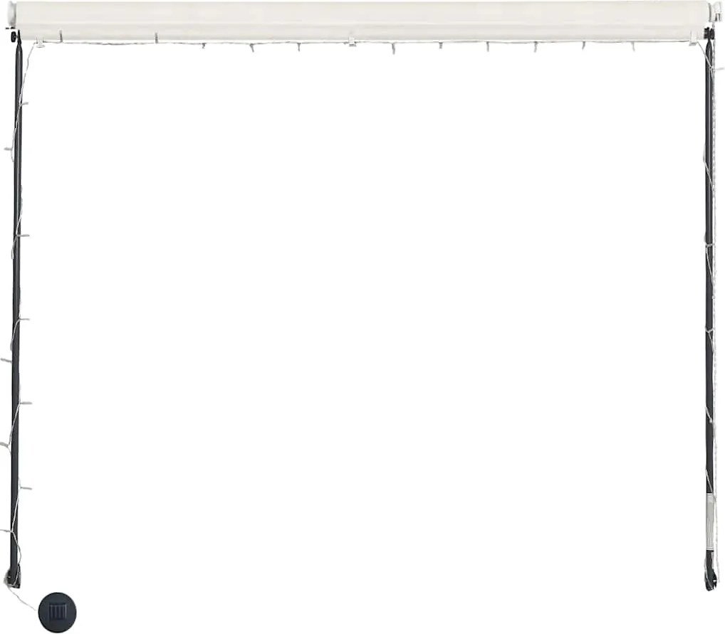 Zatahovací markýza s LED světlem 350 x 150 cm krémová 145926