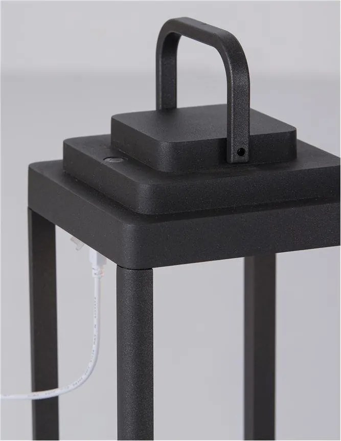NV 9922350 Venkovní stolní lampa FIGI antracitový hliník LED 2W 3000K 5V DC 108st. IP65 dotykový vypínač / baterie / USB kabel / stmívatelné - NOVA LUCE