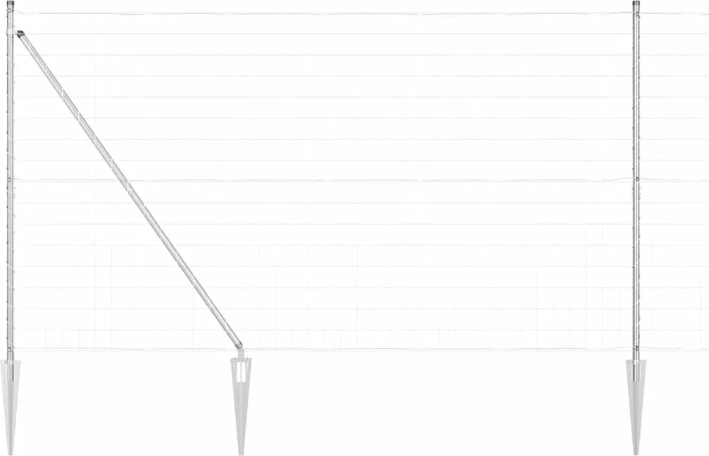 Evropský plot se hroty 10 x 1,6 m Pozinkovaná ocel Stříbrná 3350747