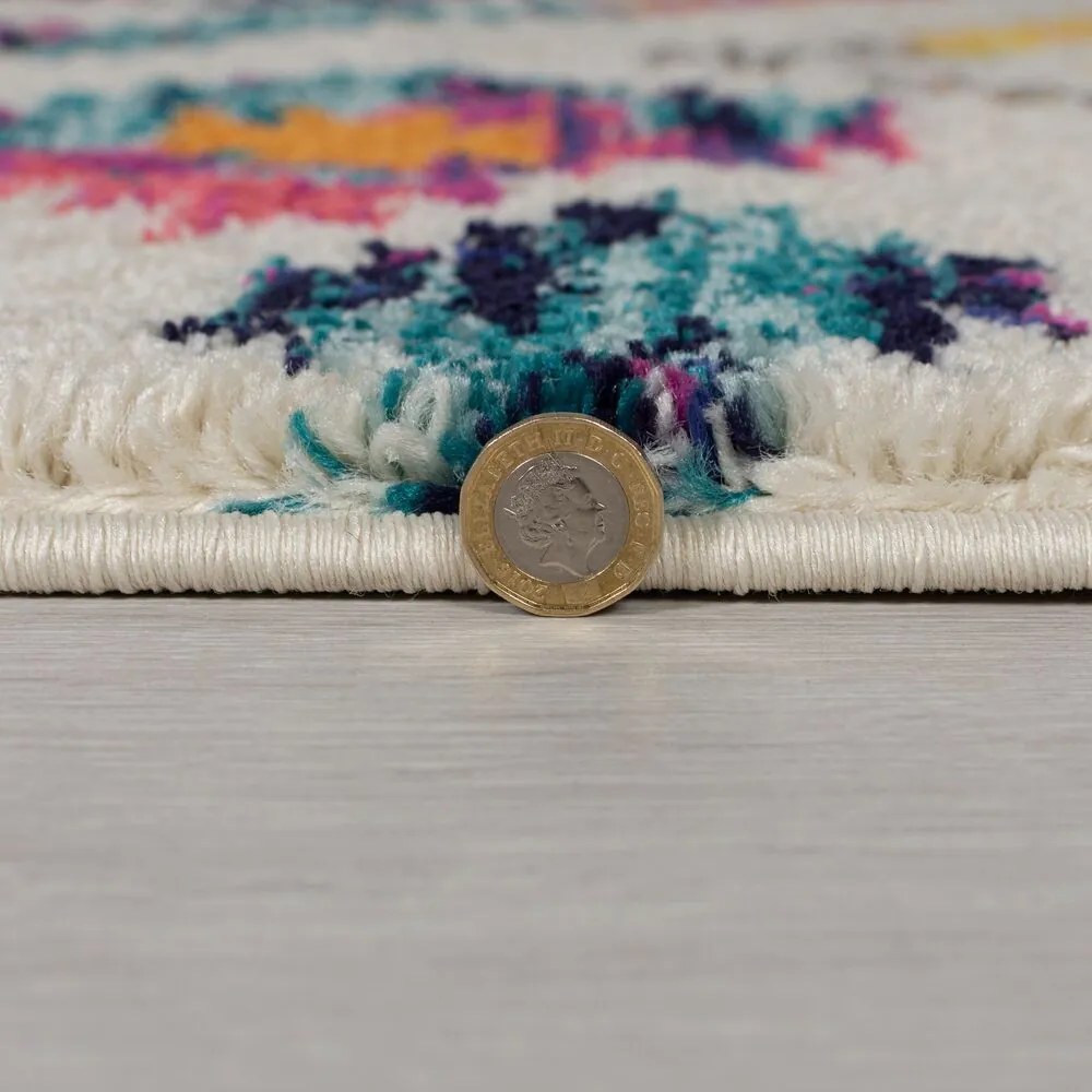 Flair Rugs, Kusový koberec Menara Bohemia Cream, 120x170, vícebarevná, ložnice