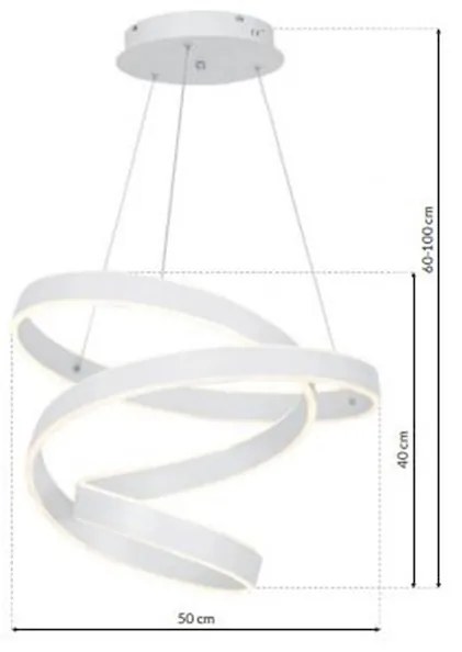 Závěsné LED svítidlo Andromeda, 1x LED 100w, 4000k, w