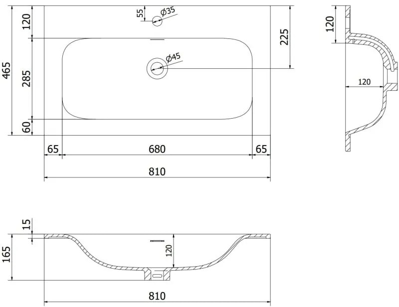 Mexen Rivel, koupelnová skříňka 80 cm s umyvadlem Vela, 1 zásuvka, drážkovaná, šedá matná/bílá matná, 91A20-08023-1-BF62-W23M01
