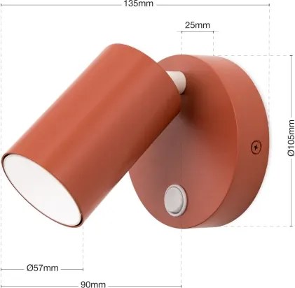 Orion - Nástěnné bodové svítidlo PENN 1xGU10/13W/230V cihlová