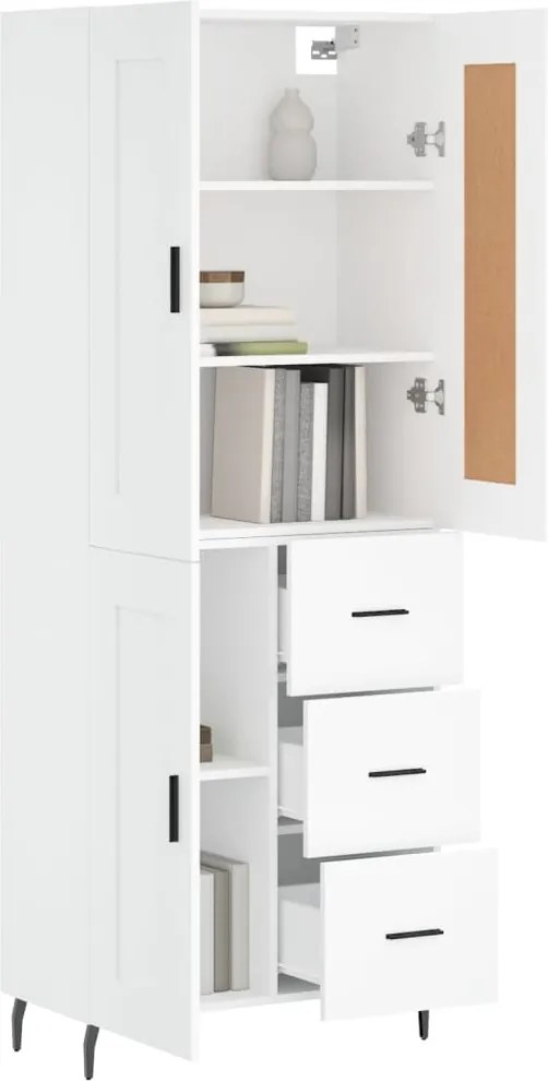 Skříň highboard bílá 69,5 x 34 x 180 cm kompozitní dřevo 3200017