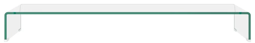 vidaXL Marketos TV stolek / podstavec na monitor čiré sklo 110x30x13 cm
