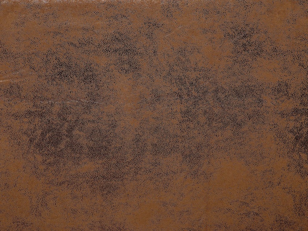 Čalouněná hnědá postel se vzhledem kůže 180x200 cm FITOU Beliani