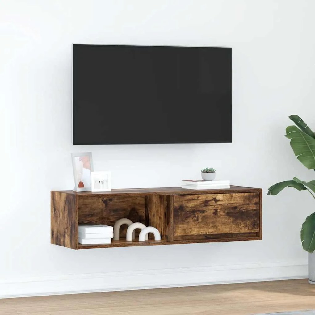 TV skříňka kouřový dub 100x31x25,5 cm kompozitní dřevo