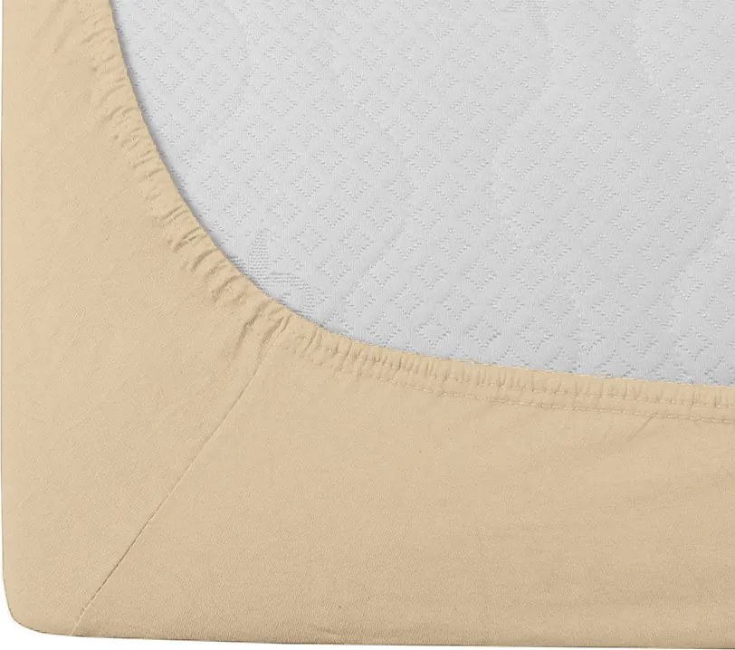 Jersey prostěradlo BASIC krémové 180 x 200 cm