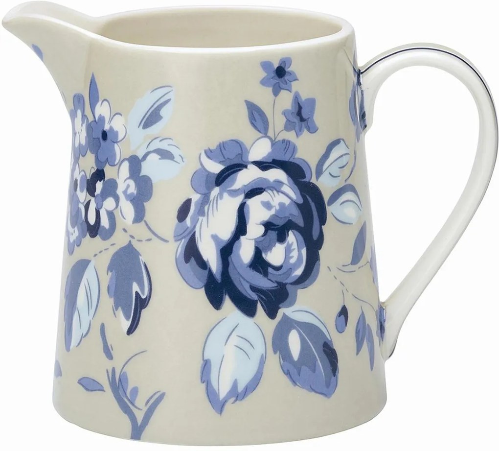 GREEN GATE Džbánek Amanda dark blue 500 ml, modrá barva, šedá barva, porcelán