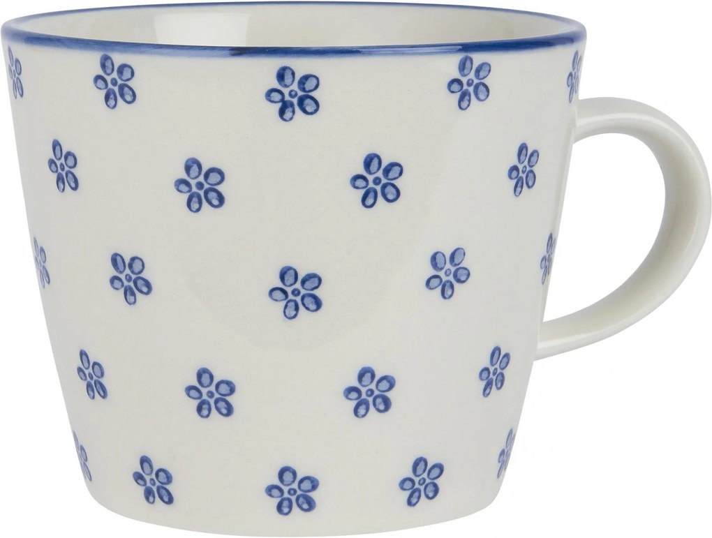IB LAURSEN Hrnek Casablanca Bloom Blue, modrá barva, bílá barva, keramika