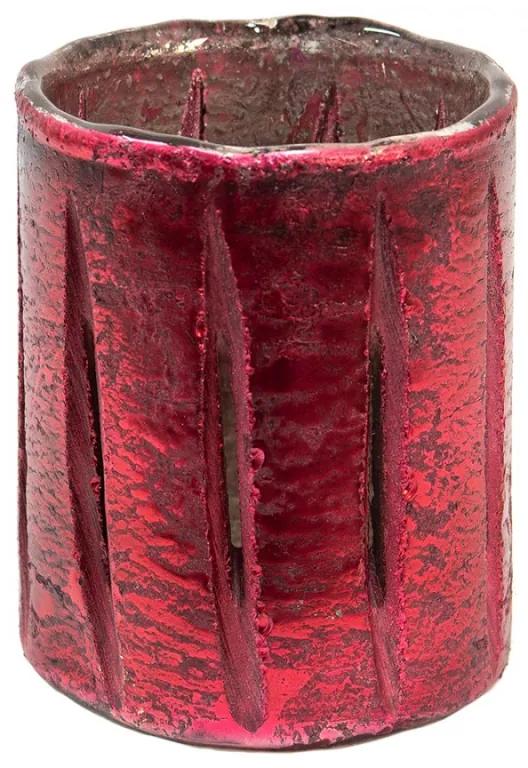 Skleněná čajová svíčka Houder červená 9*11 cm – 9x11 cm