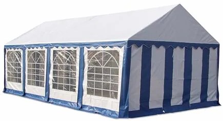 Párty stan 4x8 m - PVC Standard Ohnivzdorný Barva: Modro-bílá