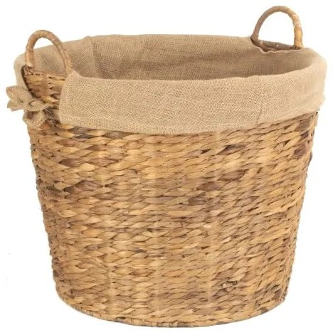 Willow Direct Úložný koš / koš na dřevo kulatý - vodní hyacint - juta -  pr.49 cm | BIANO